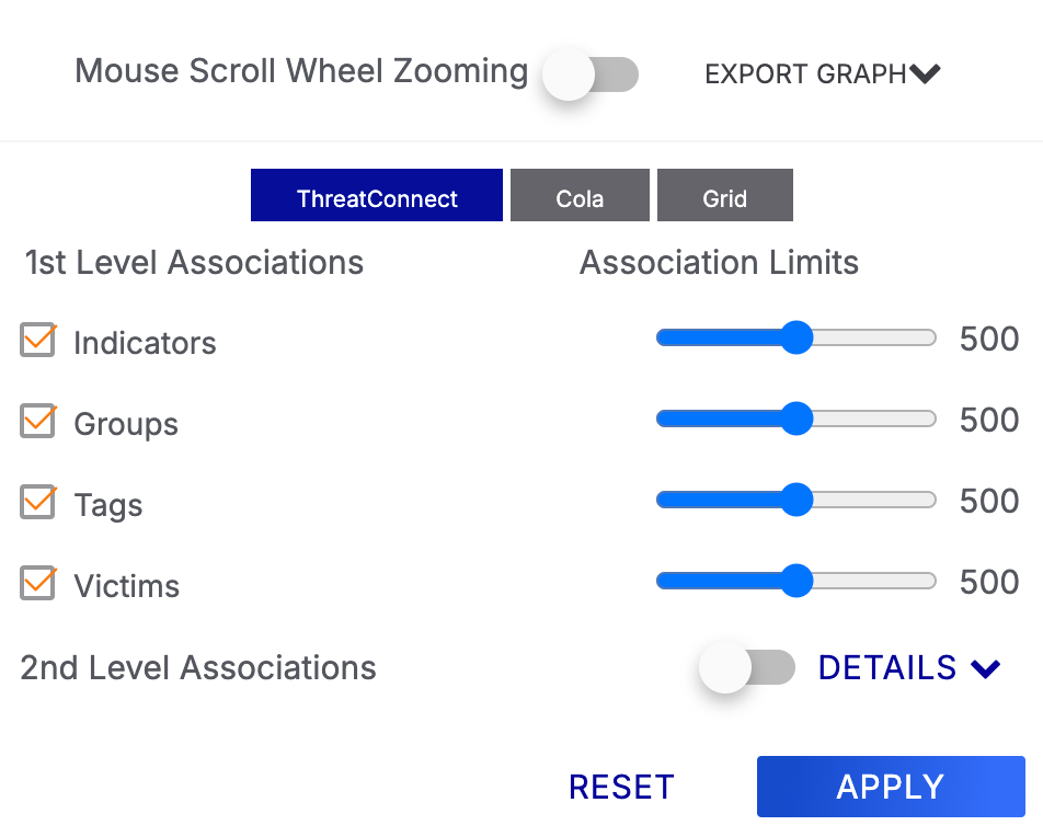 Graph View: Settings | ThreatConnect